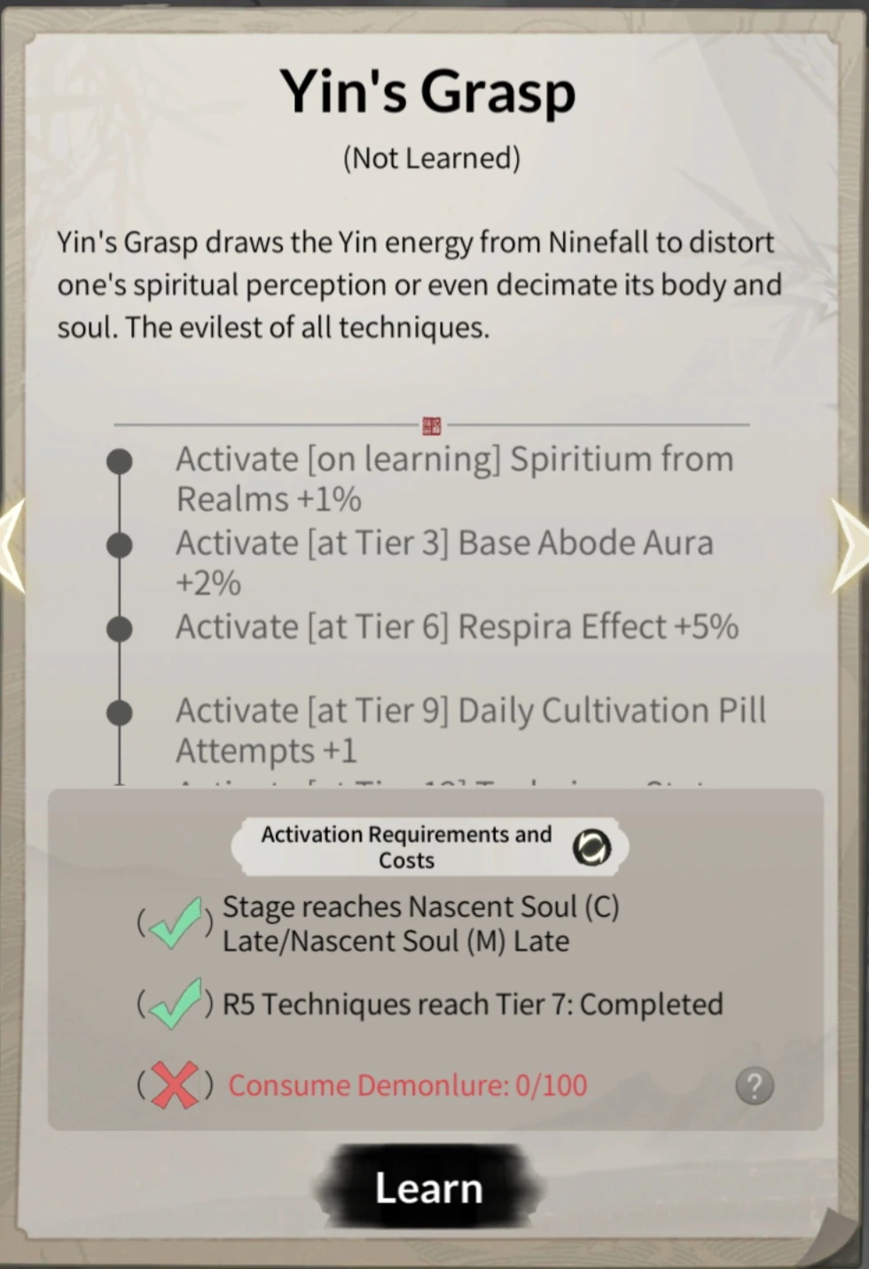 Yin's Grasp | Overmortal Global Wiki | Fandom