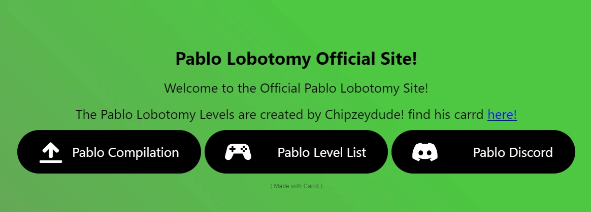 Pablo Lobotomy Official Carrd | Pablo Lobotomy Wiki | Fandom