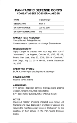 Pan Pacific Defense Corps Dossiers | Pacific Rim Wiki | Fandom