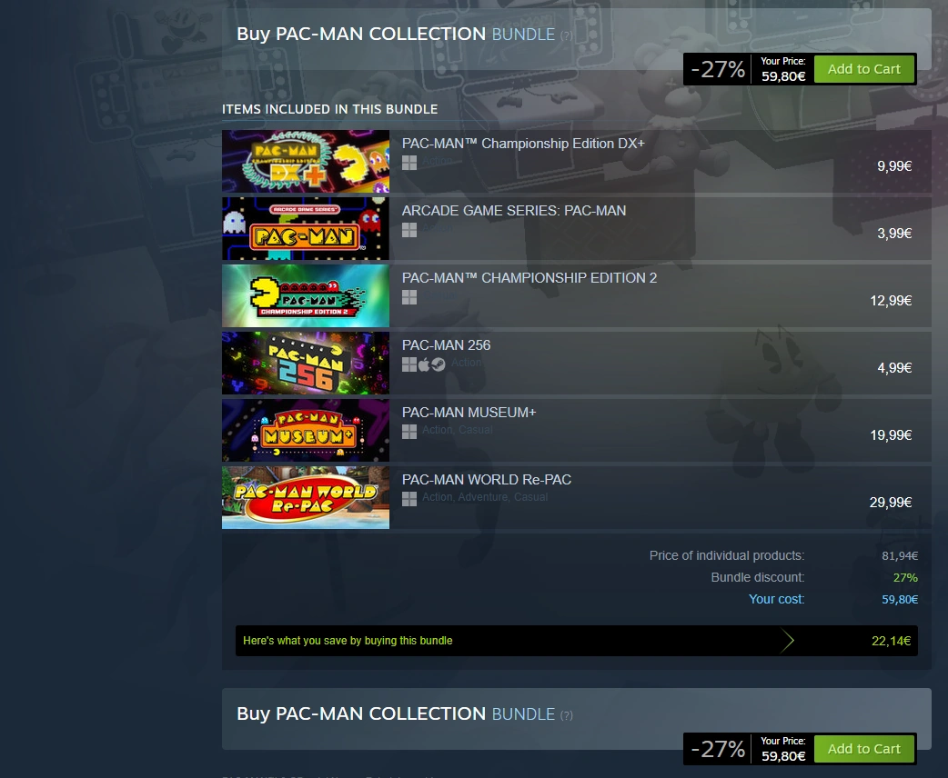 Pac-Man Collection (Steam) | Pac-Man Wiki | Fandom