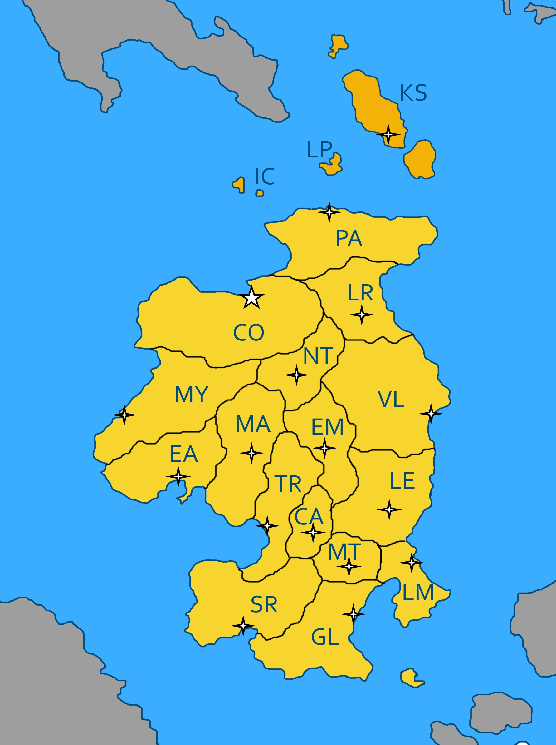 División administrativa de Meridiana | Wiki Paises Ficticios | Fandom