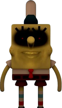 evil spongebob face