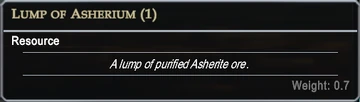 Lump of asherium - Official Pantheon: Rise of the Fallen Wiki