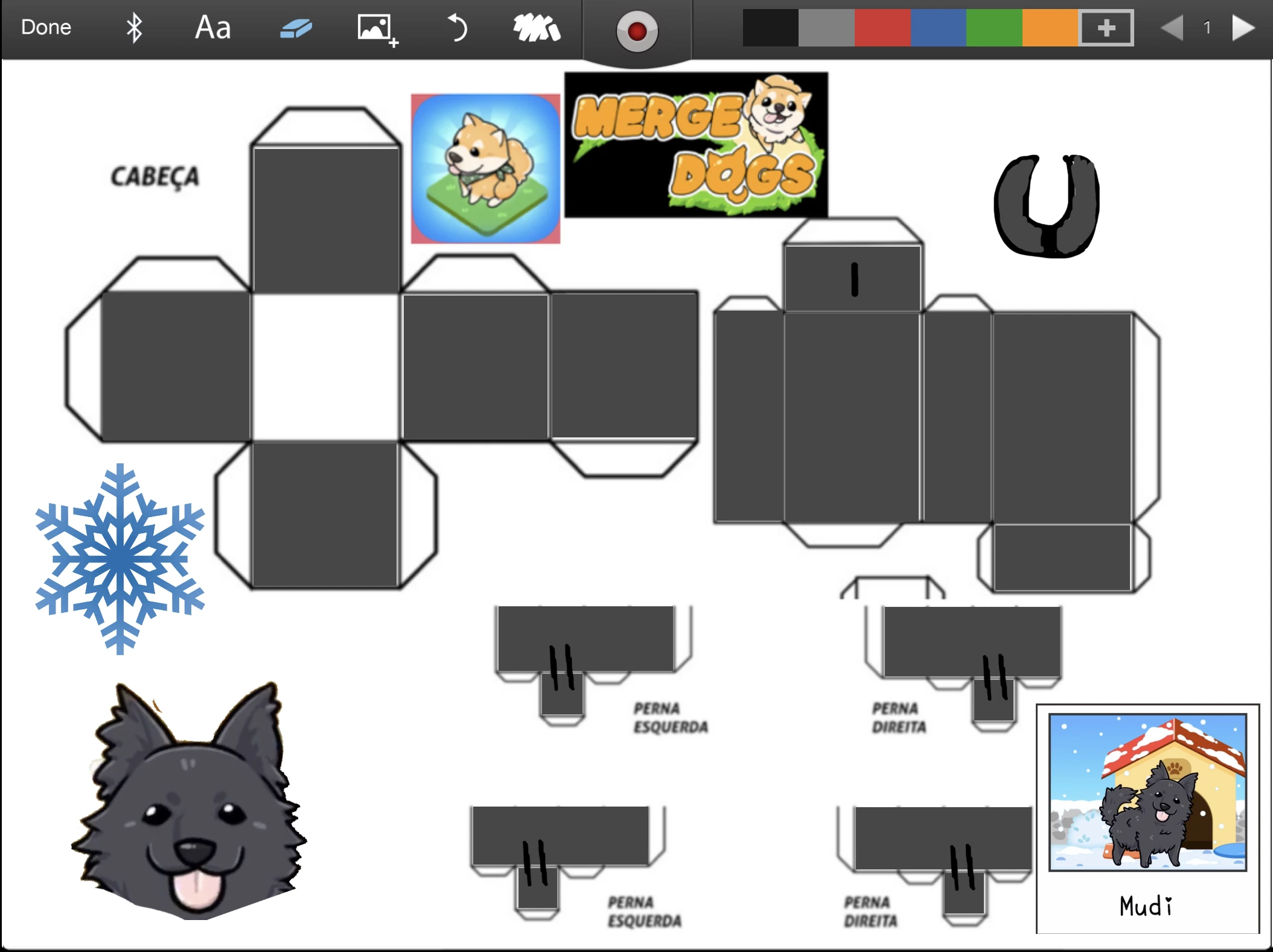 Papercraft Minecraft Wolf