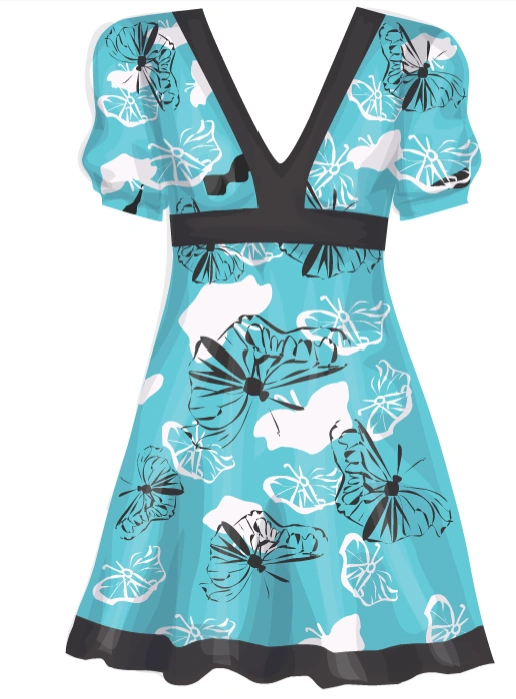 Printed Blue Babydoll Dress | Stardoll Wiki | Fandom