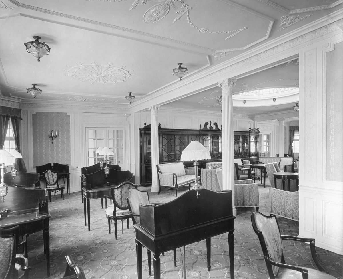 Lusitania: 1st Class Reading & Writing Room | Passenger-ships-and ...
