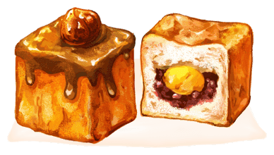 Hojicha and Chestnut Cube Bread | Dessert Shop ROSE Wiki | Fandom