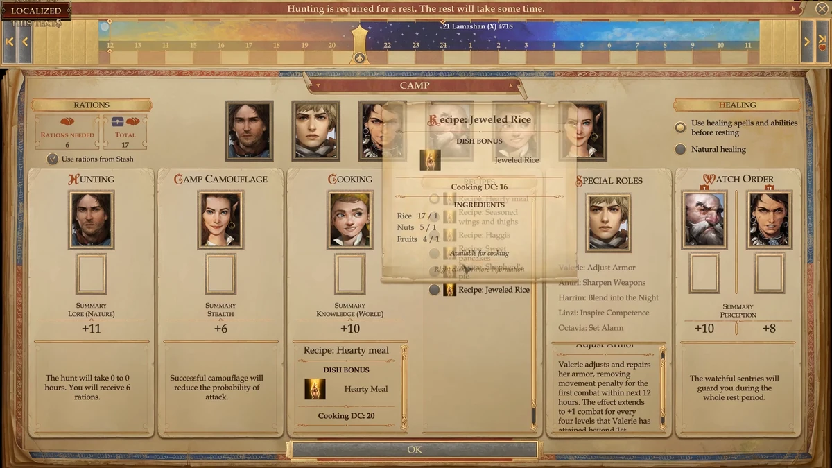 Camping and Resting | Pathfinder Kingmaker Wiki | Fandom