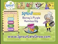 Episode 102: Barney's Purple Hummus Dip/Transcript | PBS Kids Sprout TV ...