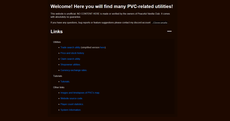Useful pvc related website | Peaceful Vanilla Club Wiki | Fandom
