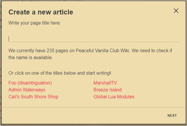 Creating a wiki page | Peaceful Vanilla Club Wiki | Fandom