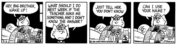 September 1981 comic strips | Peanuts Wiki | Fandom