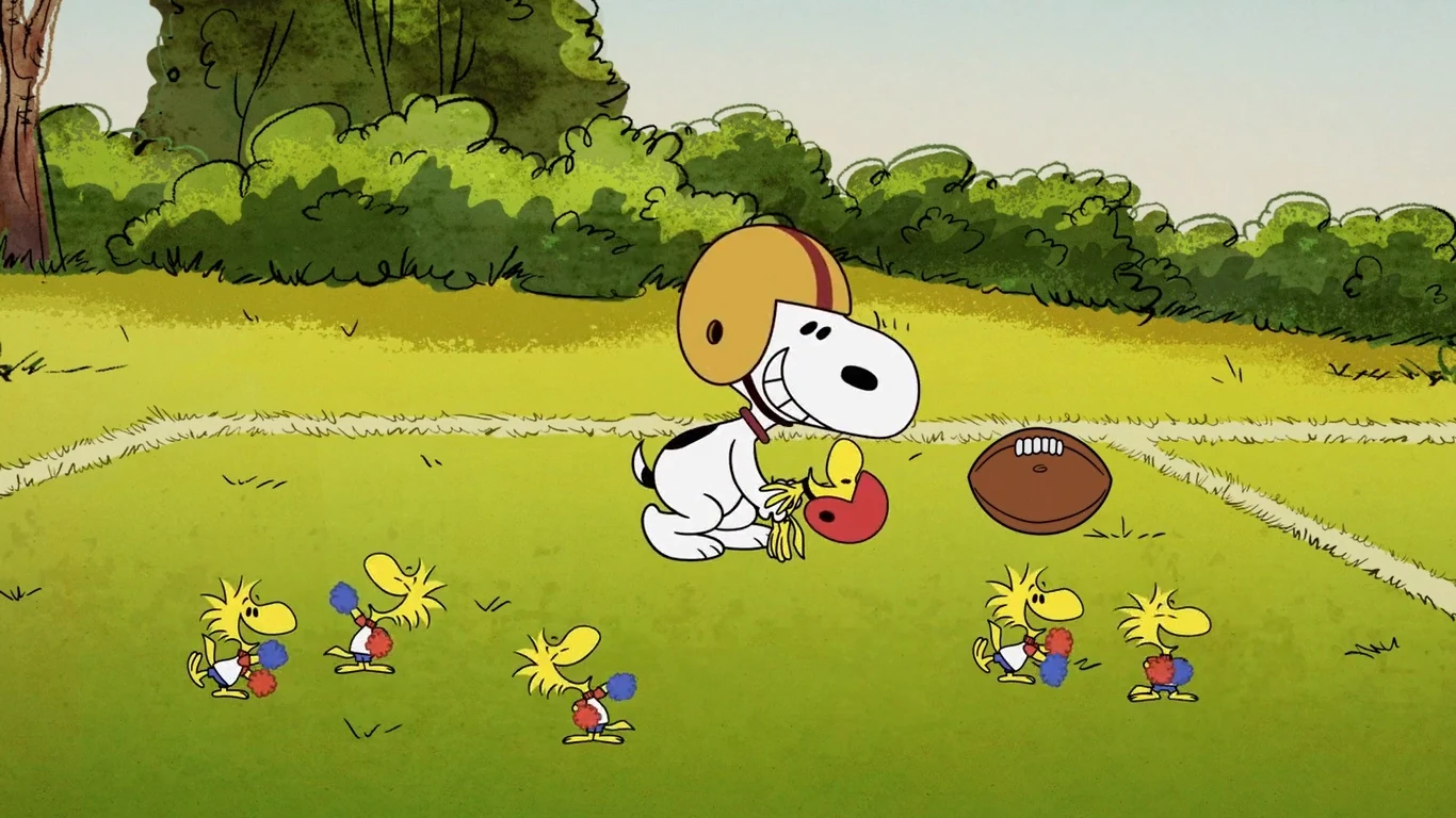 Snoopy And Woodstock Playing