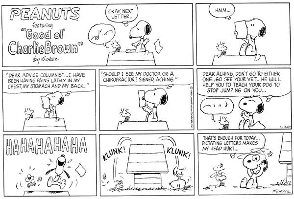 January 1982 comic strips | Peanuts Wiki | Fandom