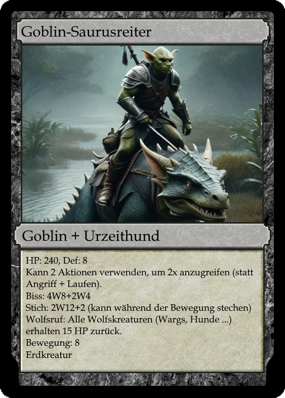 Goblin-Saurusreiter | Pen and Paper - Myrmidonen Wiki | Fandom