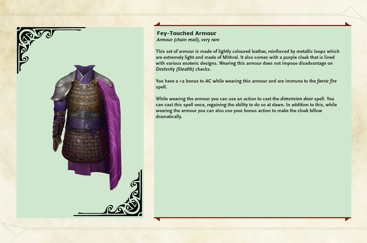 Fey-Touched Armour | Penastria Wiki | Fandom