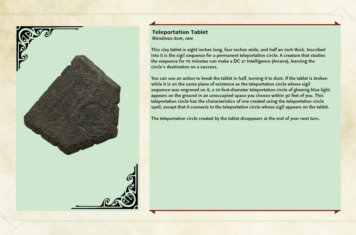 Teleportation Tablet | Penastria Wiki | Fandom