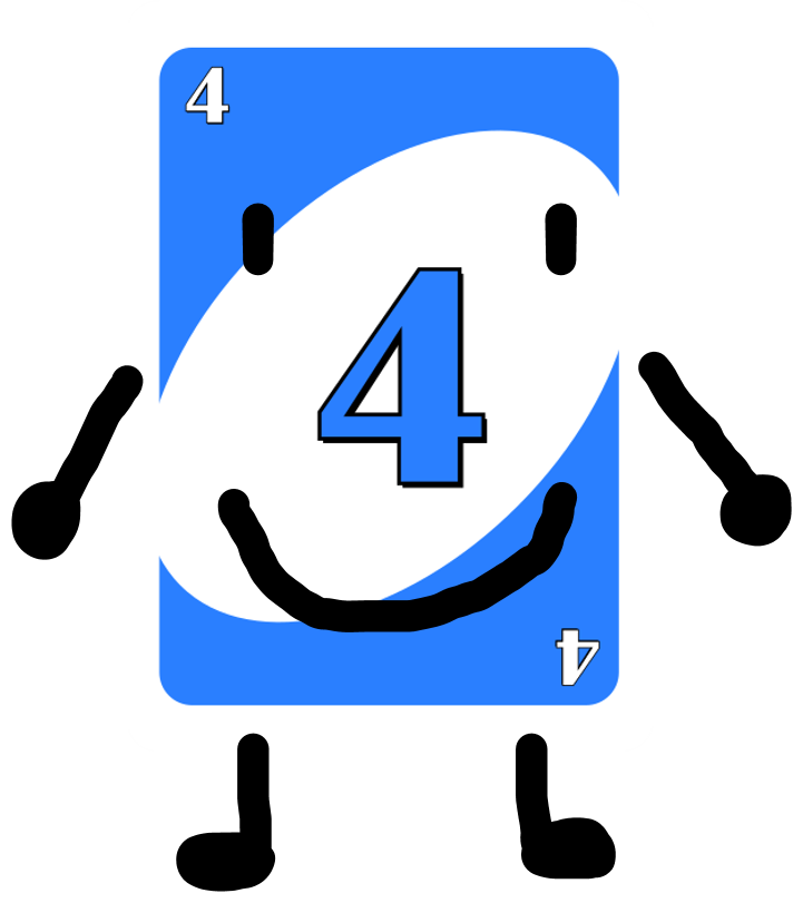 Blue 4 UNO-Card | PenGelatinandDonutFan17 Wiki | Fandom