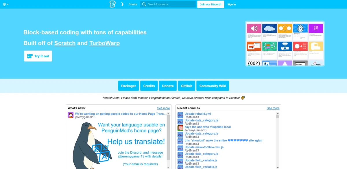 Website | PenguinMod Wiki | Fandom