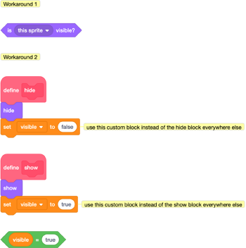visible? | PenguinMod Wiki | Fandom
