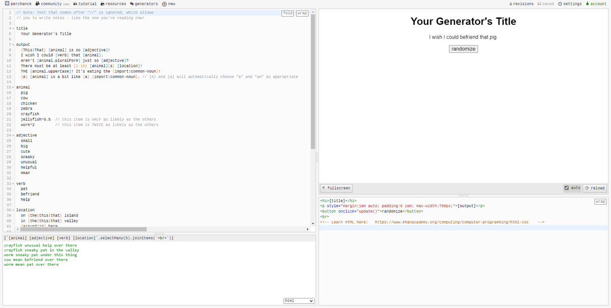 The Editor | Perchance.org Wiki | Fandom