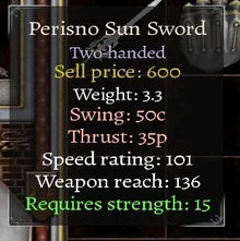 Perisno Sun Sword | Perisno Wiki | Fandom