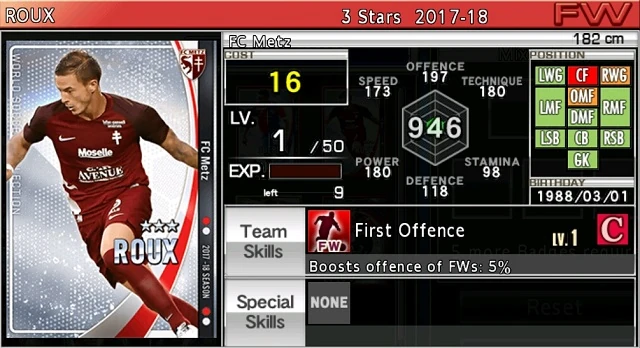 Roux | PES Manager Wiki | Fandom