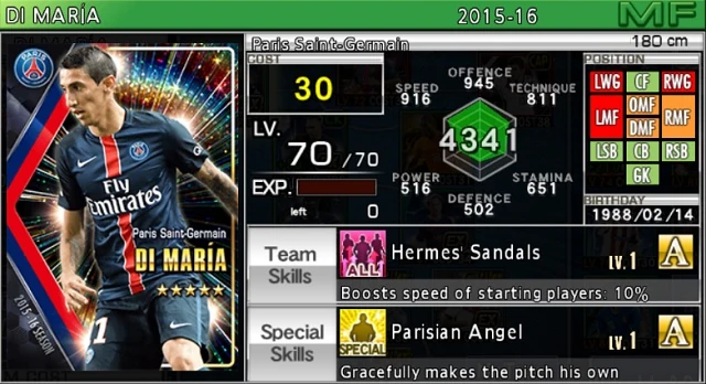 Di Maria | PES Manager Wiki | Fandom