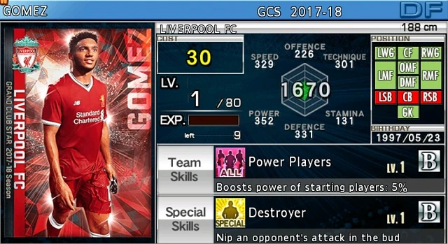 Gomez (Joe) | PES Manager Wiki | Fandom