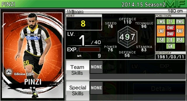 Pinzi | PES Manager Wiki | Fandom