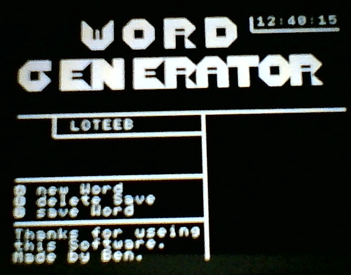 WORDGENERATOR | Petit Computer Wiki | Fandom