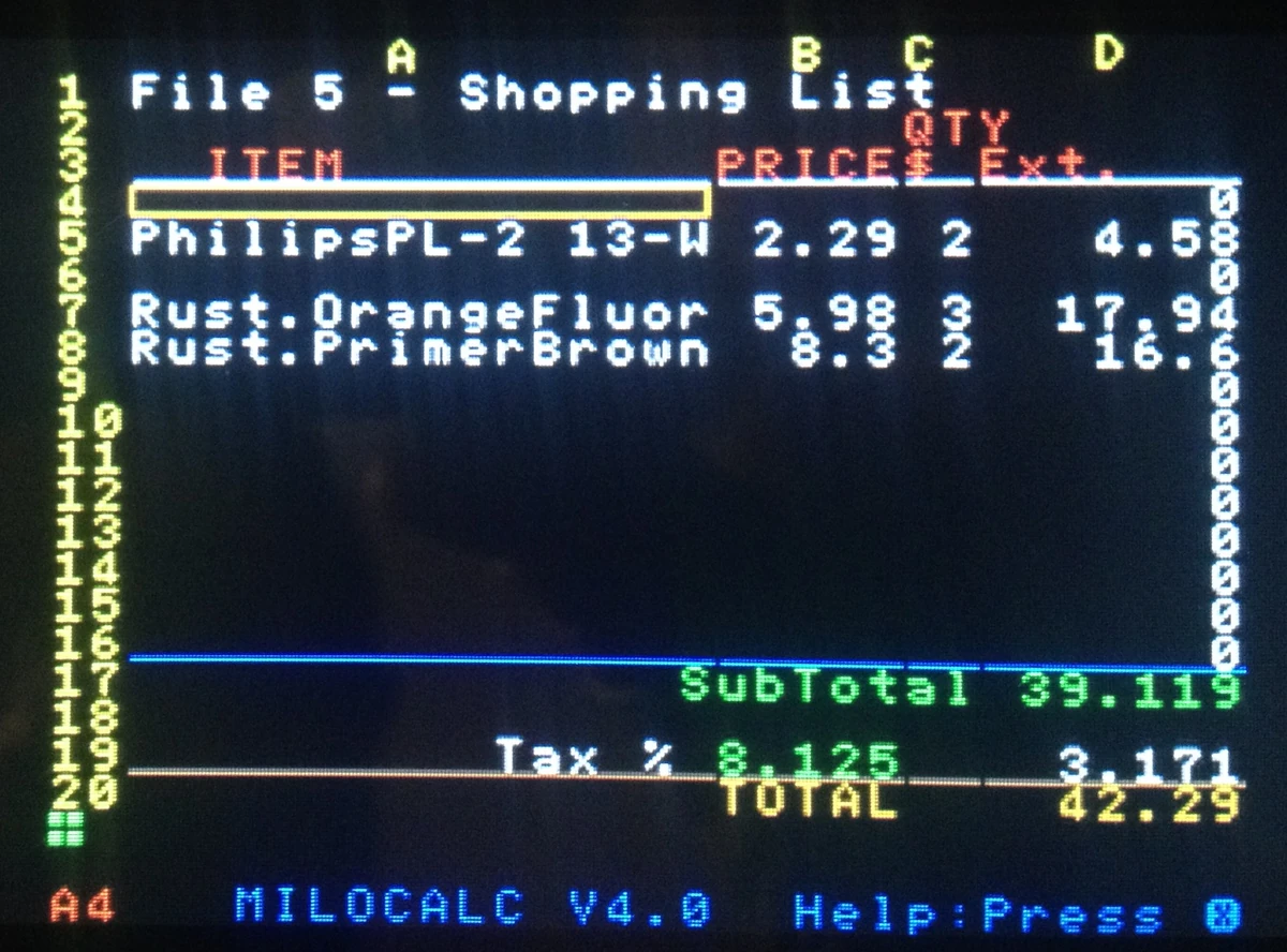 MCVIEW10 - MiloCalc spreadsheet Viewer (for debug) | Petit Computer ...