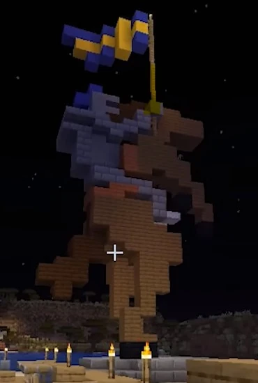 Slender Man Minecraft Statue