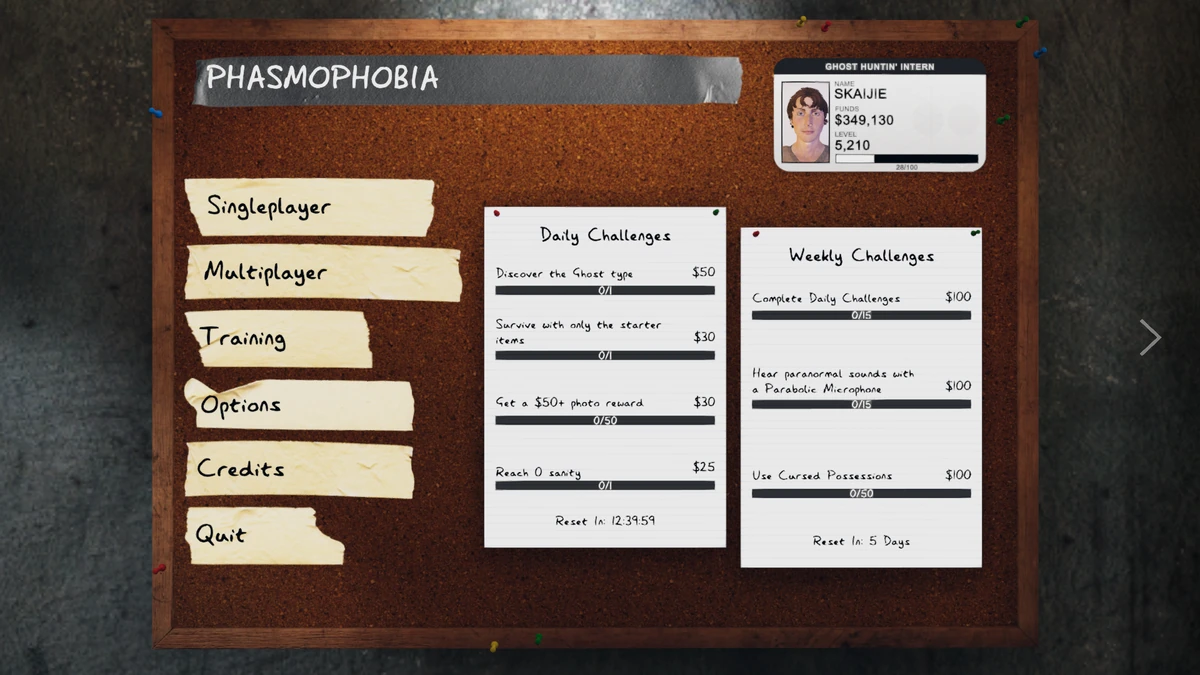 Main menu board | Phasmophobia Wiki | Fandom