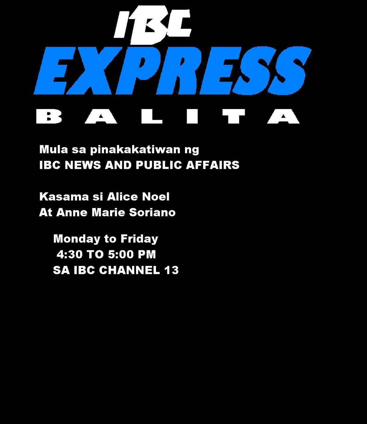 IBC Express Balita | Philippine Television Wiki | Fandom