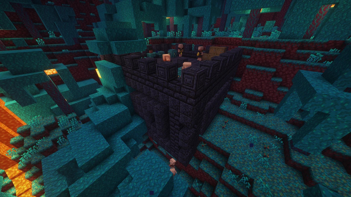 Warped Forest Little Piglin Fort | Piglet Structures Wiki | Fandom