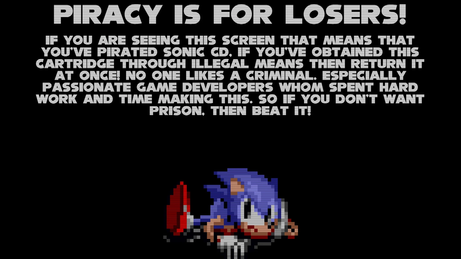 Sonic CD Anti-Piracy Screen | Anti Piracy Screen Wiki | Fandom