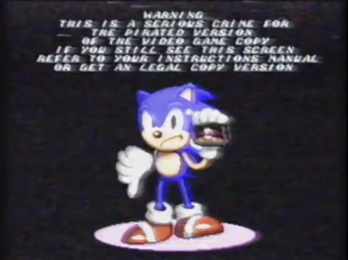 Sonic The Hedgehog Secret Anti Piracy Screen | Anti Piracy Screen Wiki ...