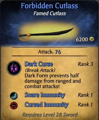 Forbidden Cutlass | Pirates Online Wiki | Fandom