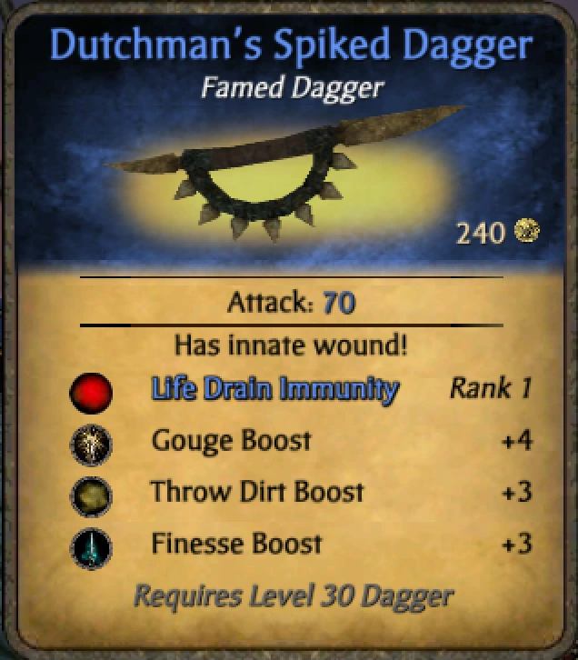 Dutchman's Spiked Dagger | Pirates Online Wiki | Fandom