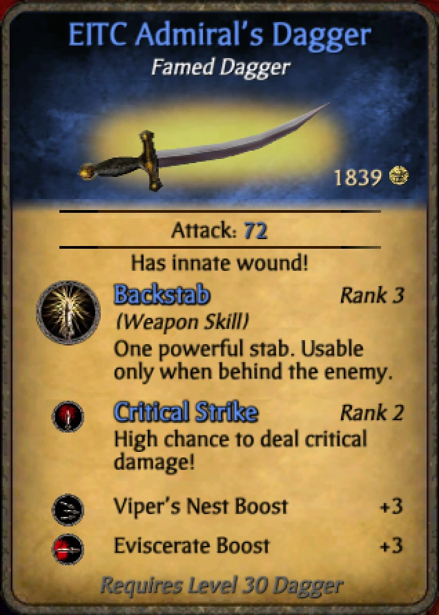 EITC Admiral's Dagger | Pirates Online Wiki | Fandom