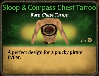 Sloop & Compass Chest Tattoo | Pirates Online Wiki | Fandom