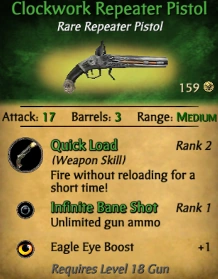 Clockwork Repeater Pistol | Pirates Online Wiki | Fandom