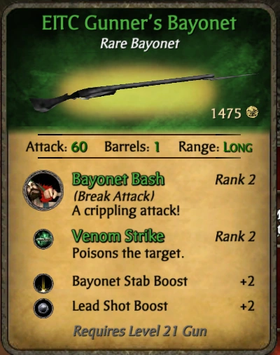 EITC Gunner's Bayonet | Pirates Online Wiki | Fandom