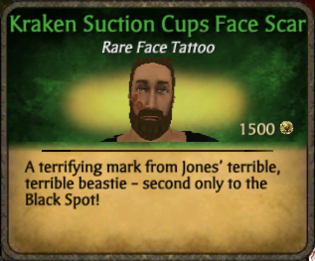 Kraken Suction Cups Face Scar | Pirates Online Wiki | Fandom