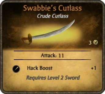 Swabbie's Cutlass | Pirates Online Wiki | Fandom