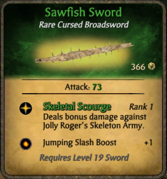 Sawfish Sword | Pirates Online Wiki | Fandom