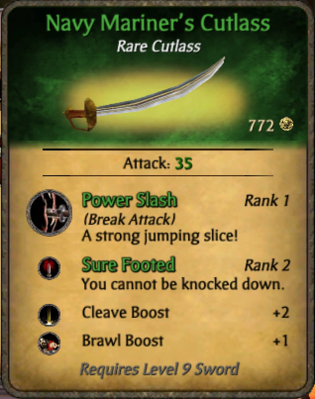 Navy Mariner's Cutlass | Pirates Online Wiki | Fandom
