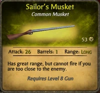 Sailor's Musket | Pirates Online Wiki | Fandom