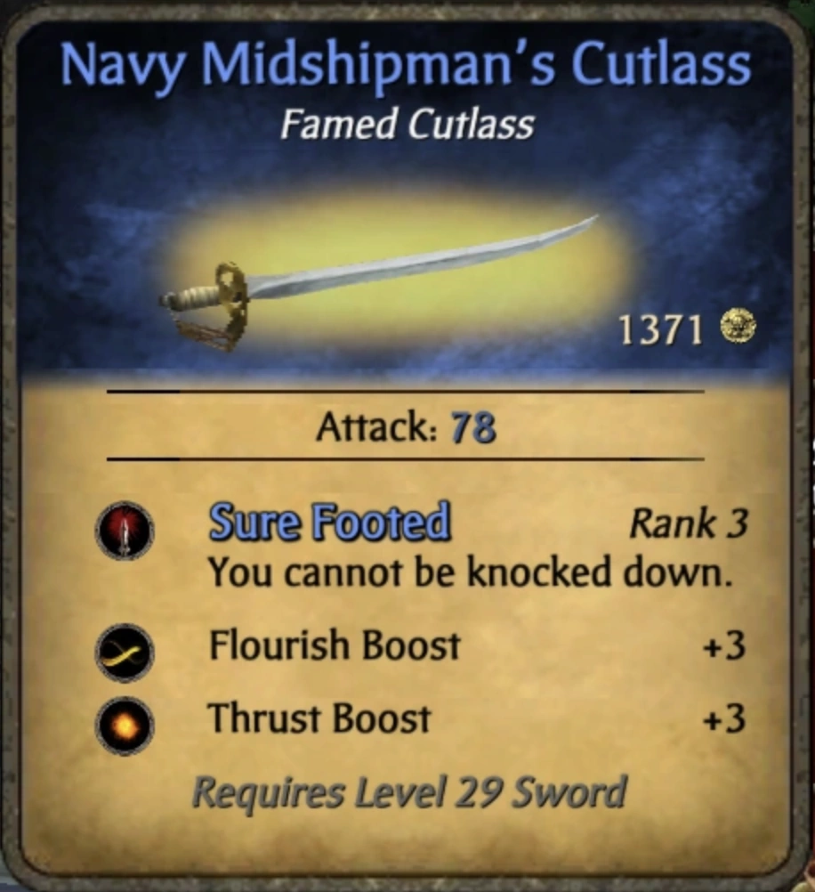 Navy Midshipman's Cutlass | Pirates Online Wiki | Fandom